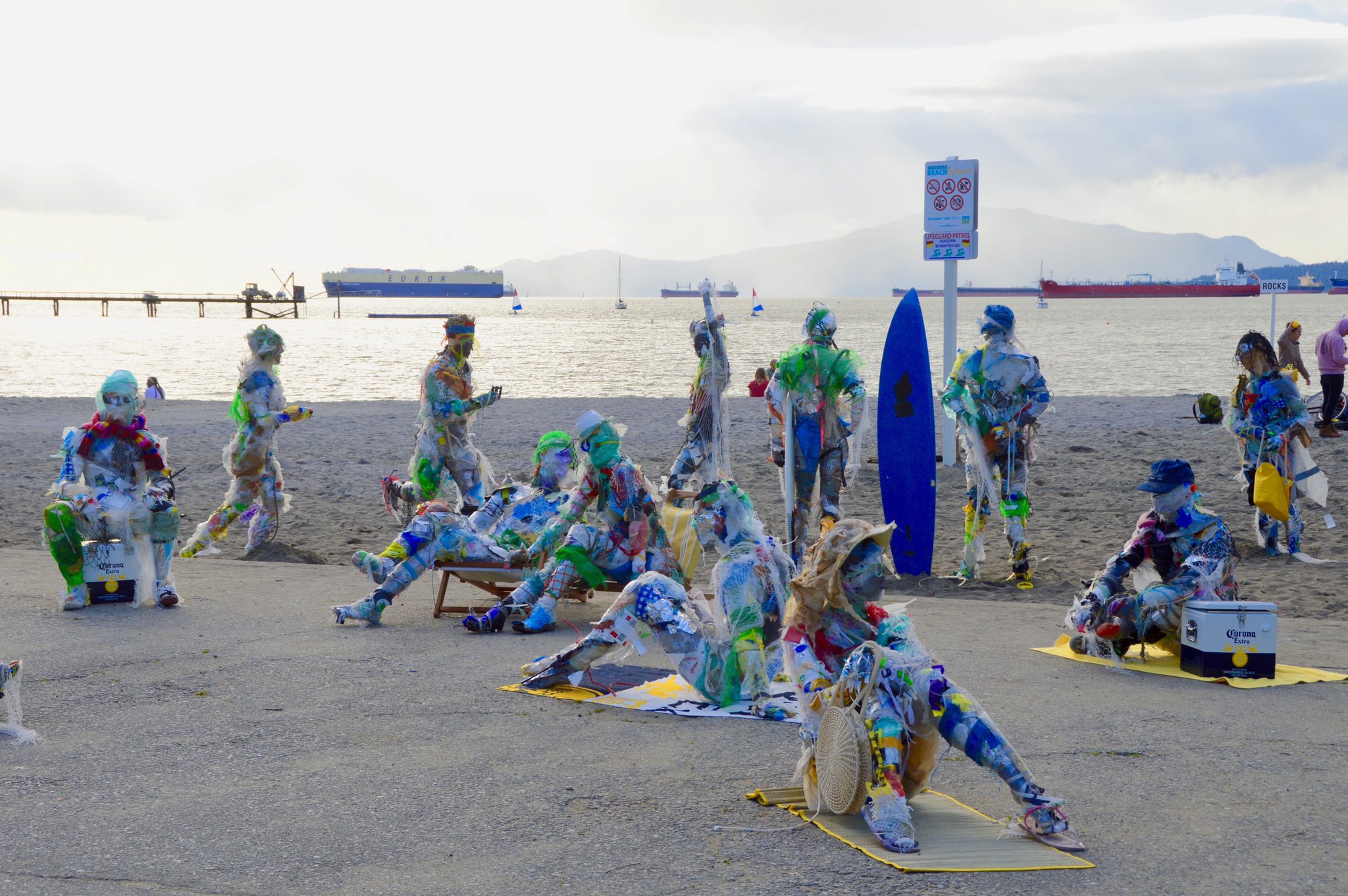 Plastic Sea Junk Sculptures Take Over Kits Beach - Kitsilano.ca